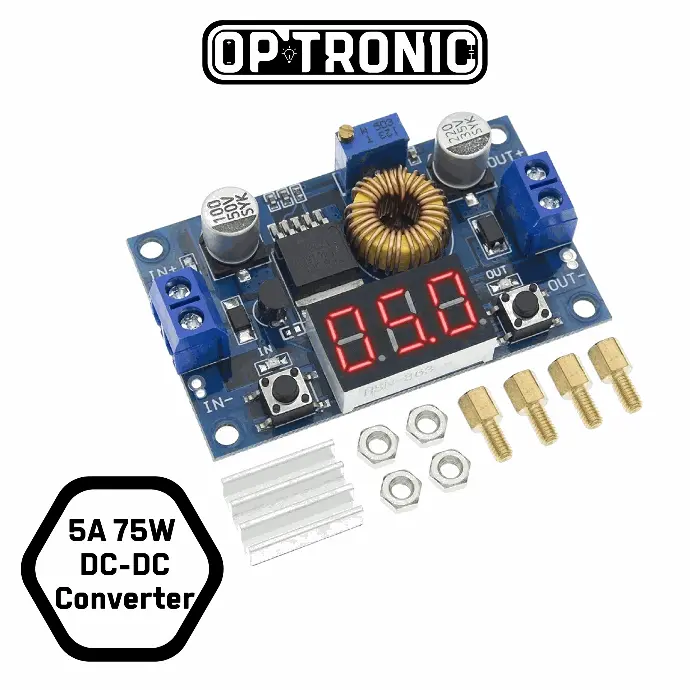 XL4015 DC-DC Step Down Module with Voltmeter 5A 75W | OP-Tronic