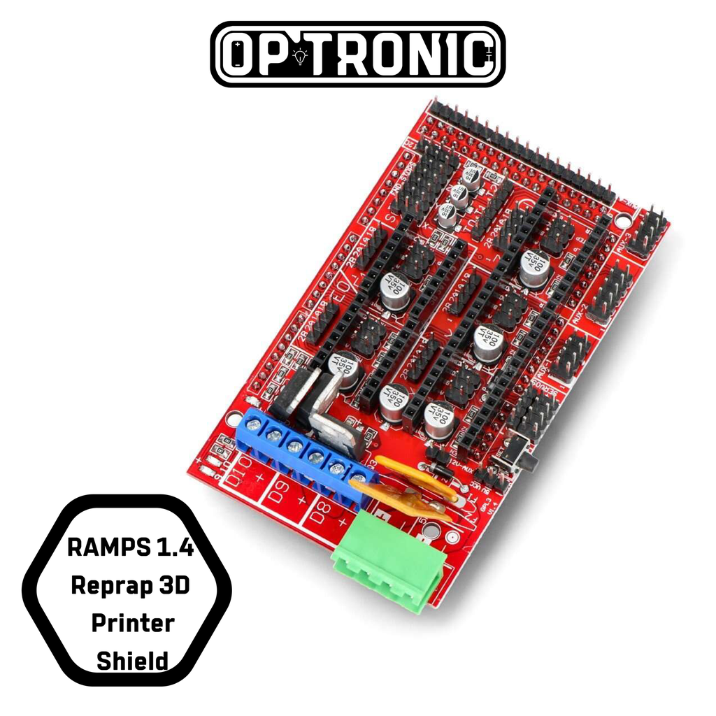 RAMPS 1.4 3D Printer control panel Shield for Arduino Mega | OP-Tronic