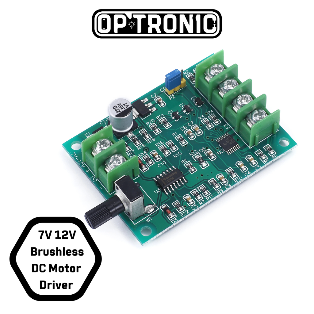 7V 12V Brushless DC Motor Driver Controller 3/4 Wire | OP-Tronic